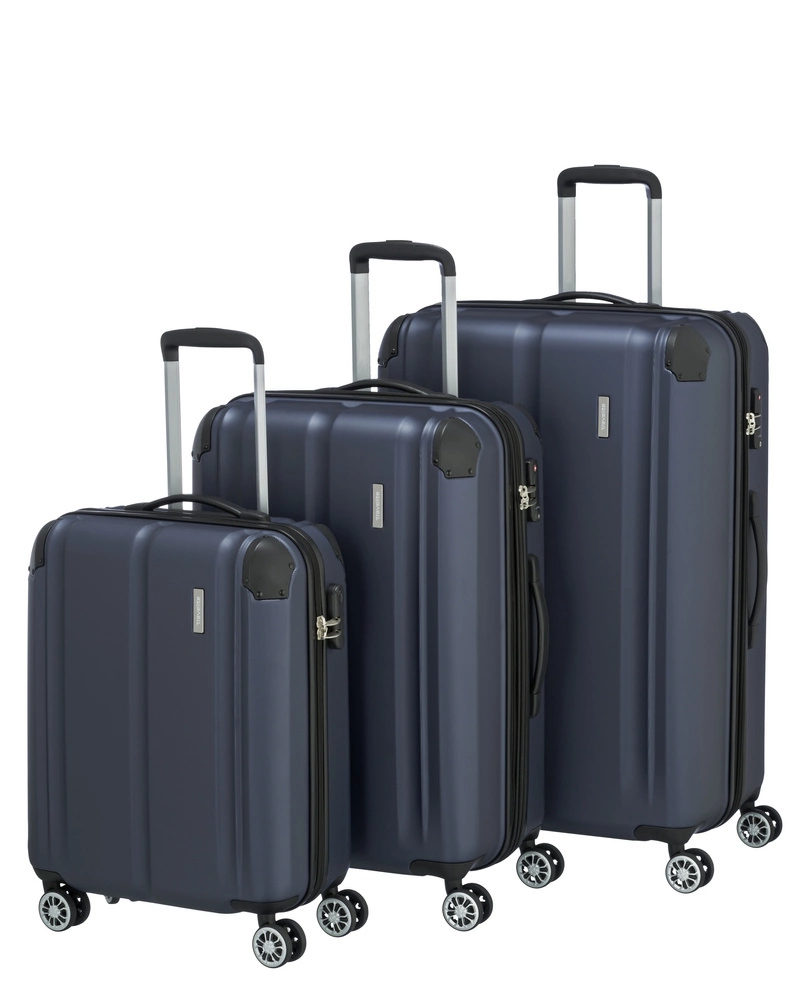 Zestaw 3 walizek podróżnych granatowych ABS - Travelite 73040-20 - Cena ...